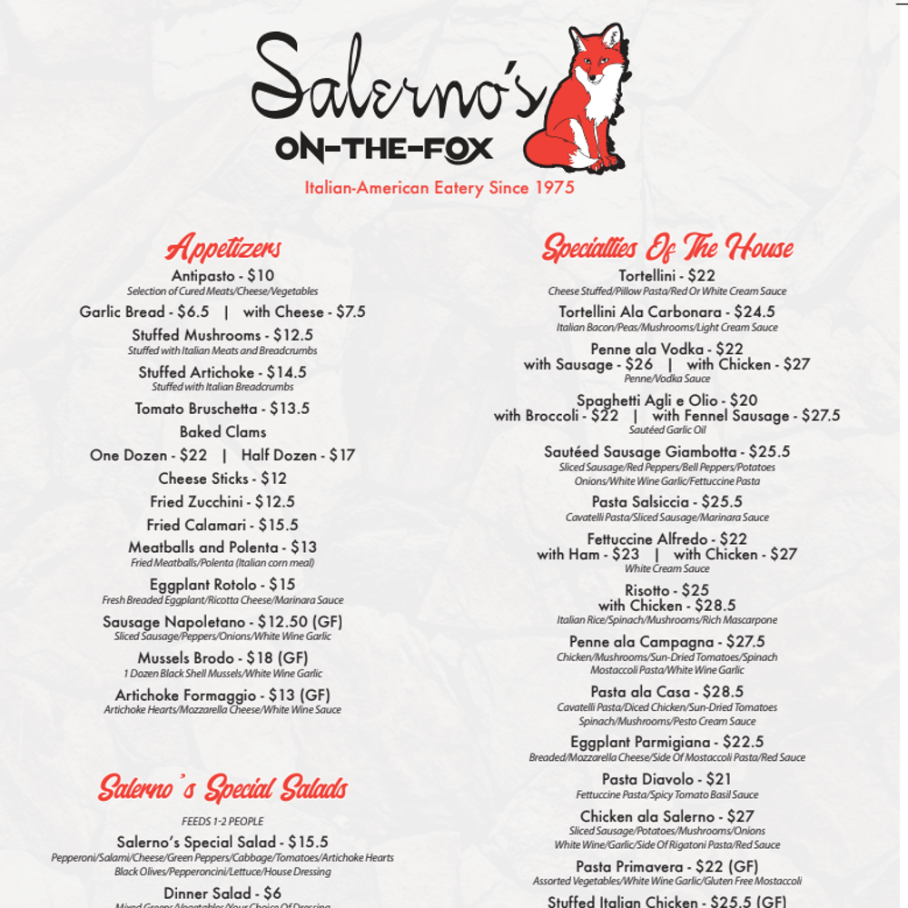 Salerno's On the Fox | Best Italian Restaurant in St. Charles