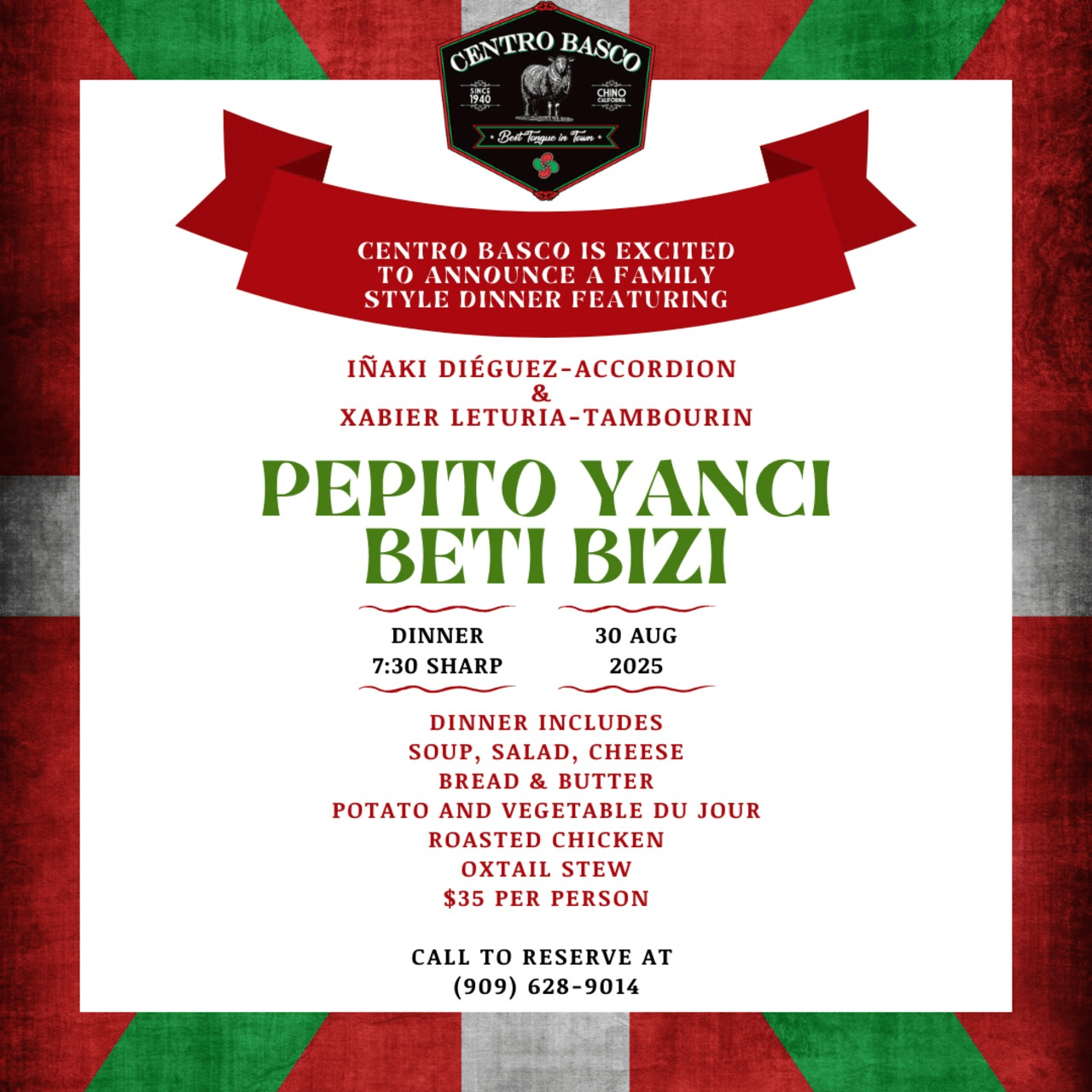 Best Basque restaurant in Chino, CA | Centro Basco | Basque restaurant ...